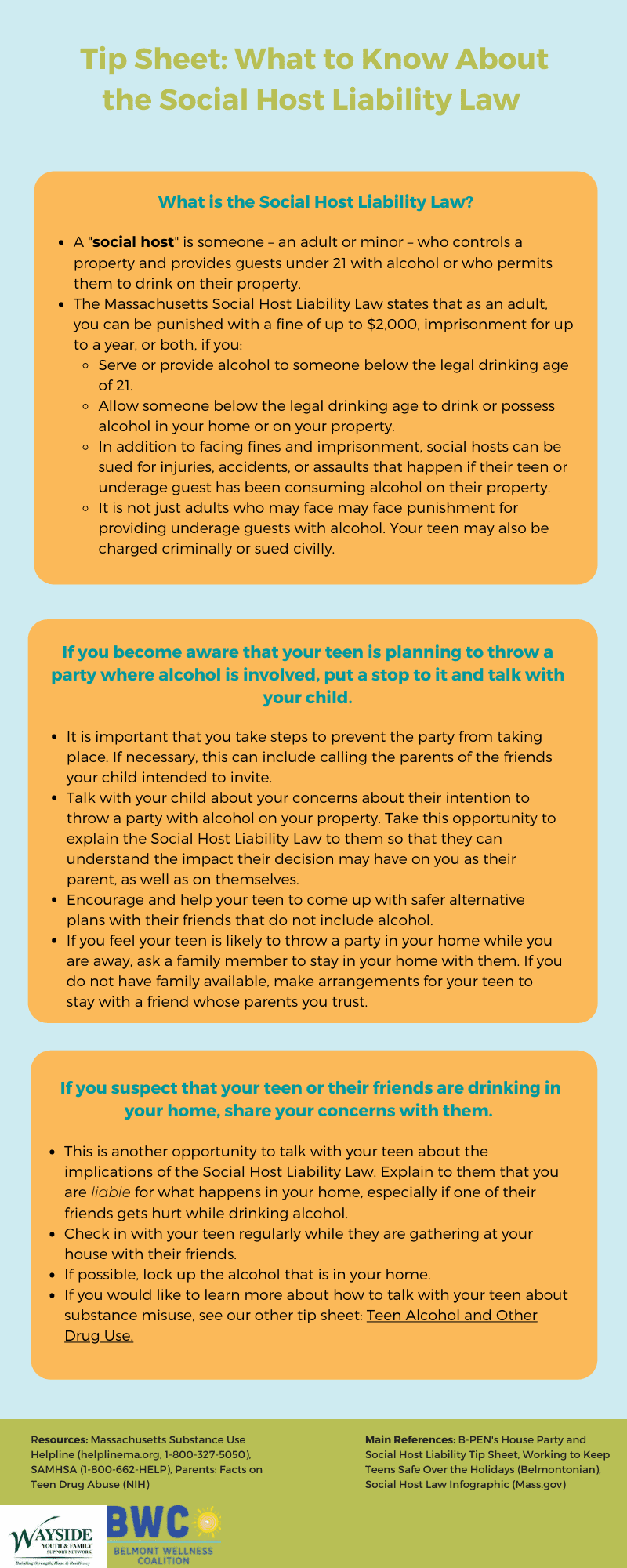 Tip Sheet: What to Know about the Social Host Liability Law – Belmont ...